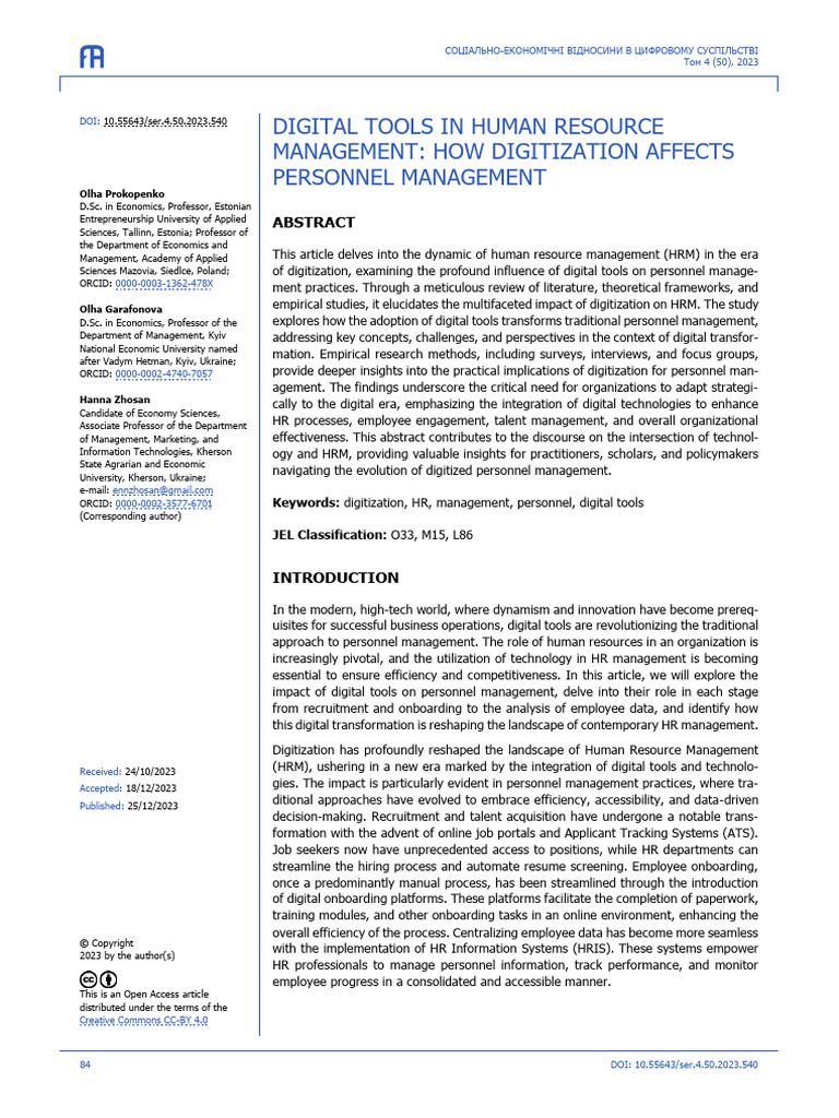 DIGITAL_TOOLS_IN_HUMAN_RESOURCE_MANAGEMENT_HOW_DIG | PDF | Human ...