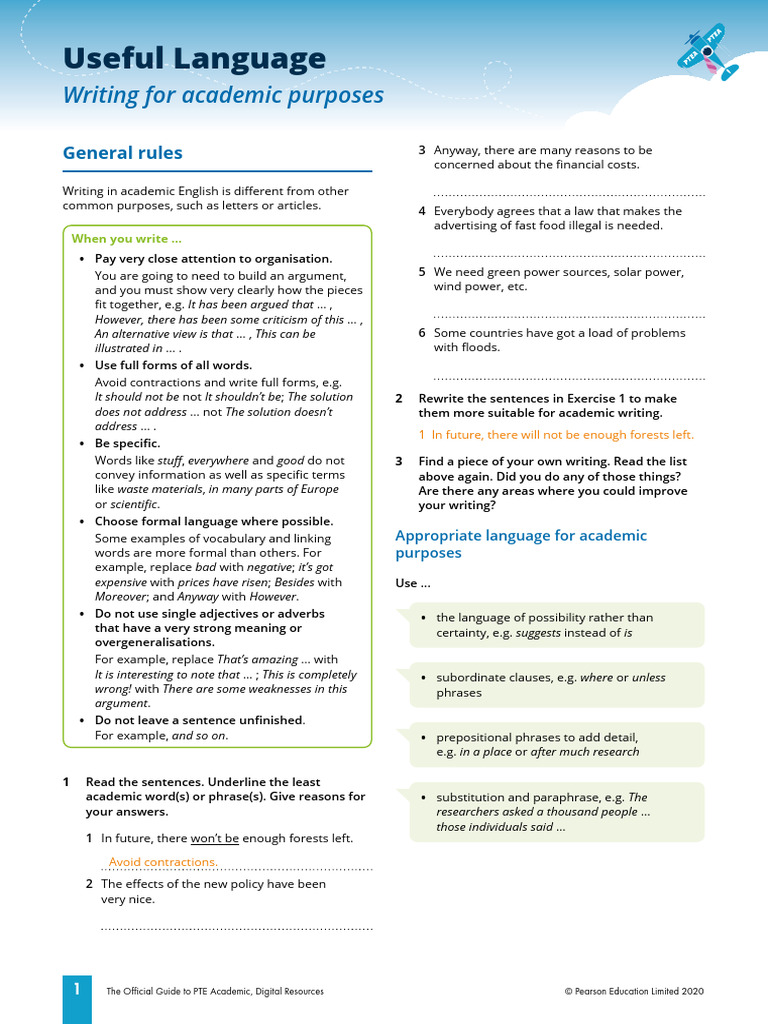 Useful Language For Writing | PDF | Idiom | Verb