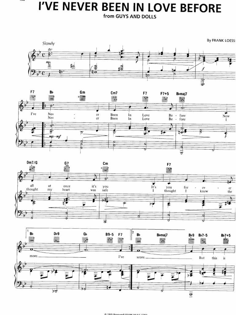 Ive Never Been in Love Before Guys and Dolls | PDF