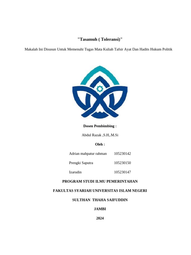 Tasamuh ( Toleransi) | PDF