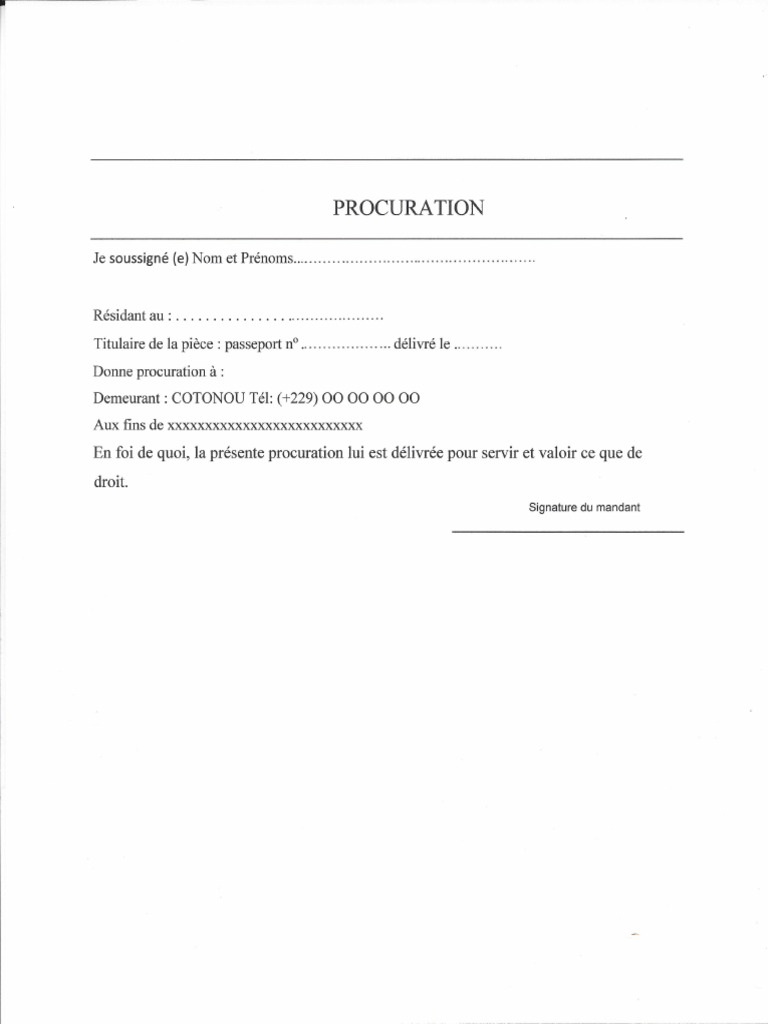 Types Procuration | PDF