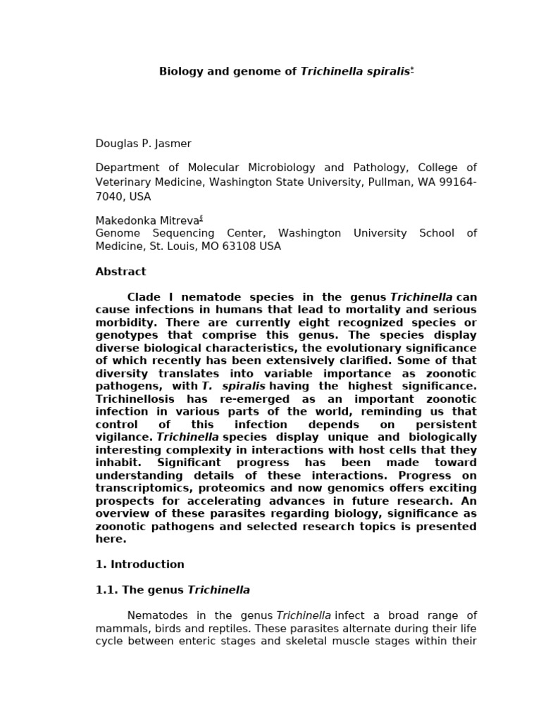 Tissue Parasite | PDF | T Helper Cell | Immune System