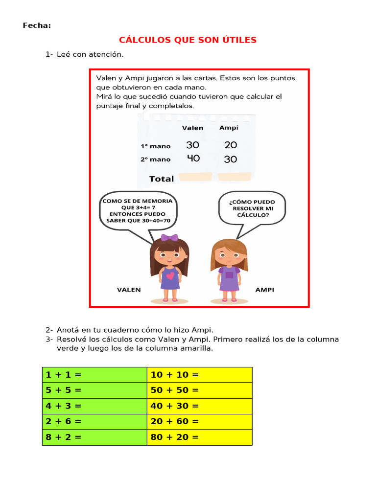 Cálculos Matemáticos Básicos | PDF