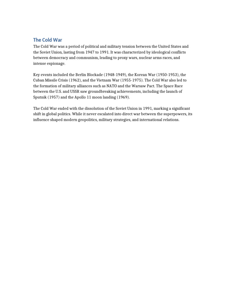 The Cold War | PDF