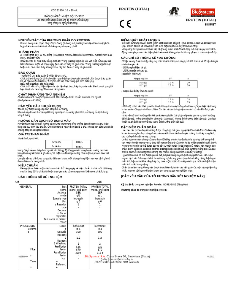 (BẢN DỊCH) KIT-TOTAL PROTEIN | PDF