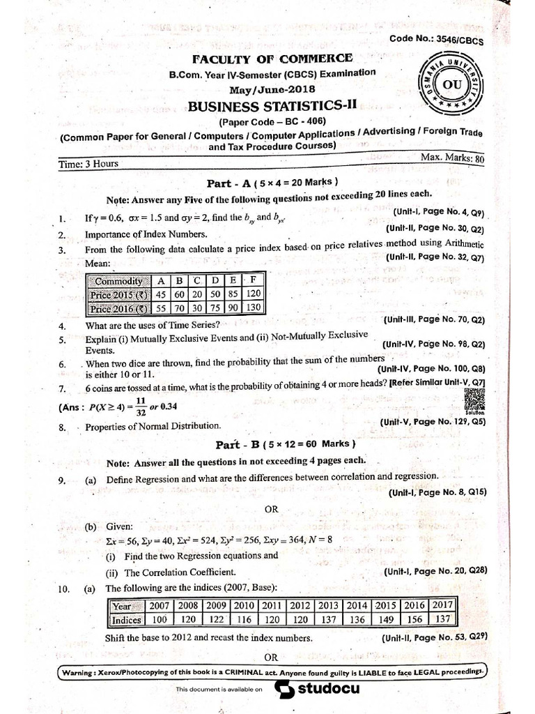 Business Statistics 2 Questions Paper - Removed | PDF