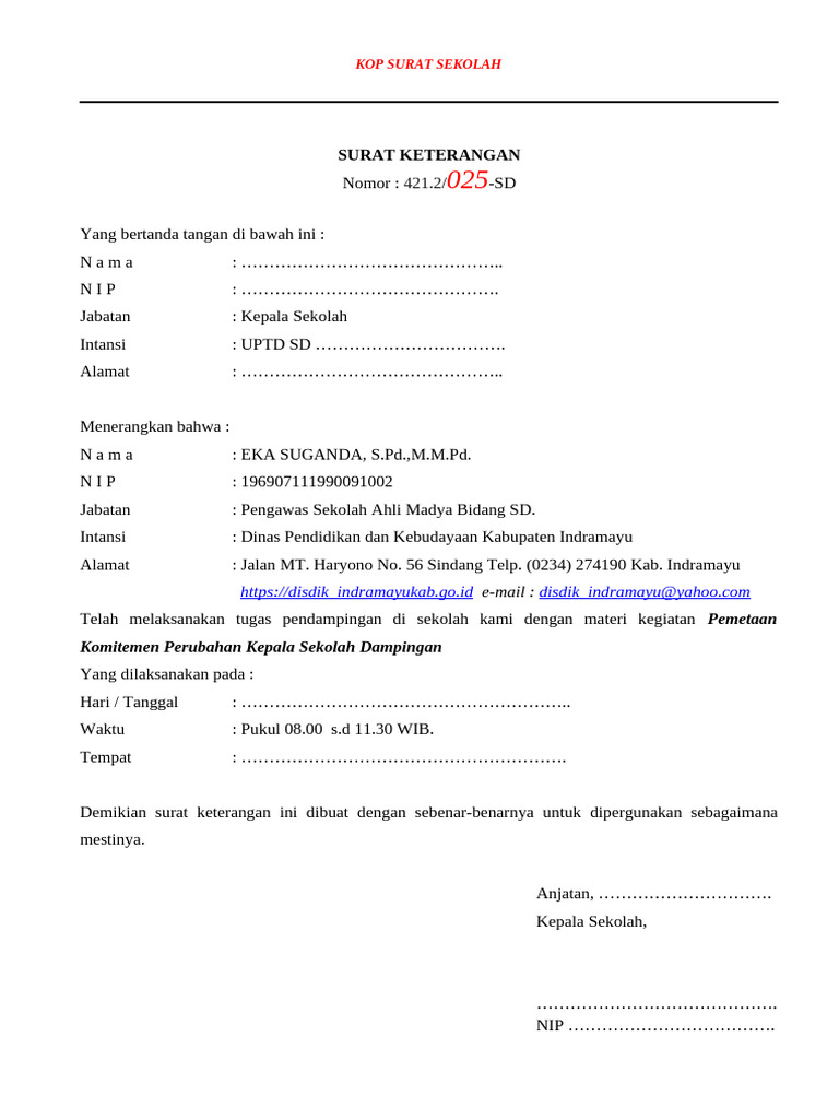 Surat Keterangan Pendampingan Kec. Anjatan | PDF