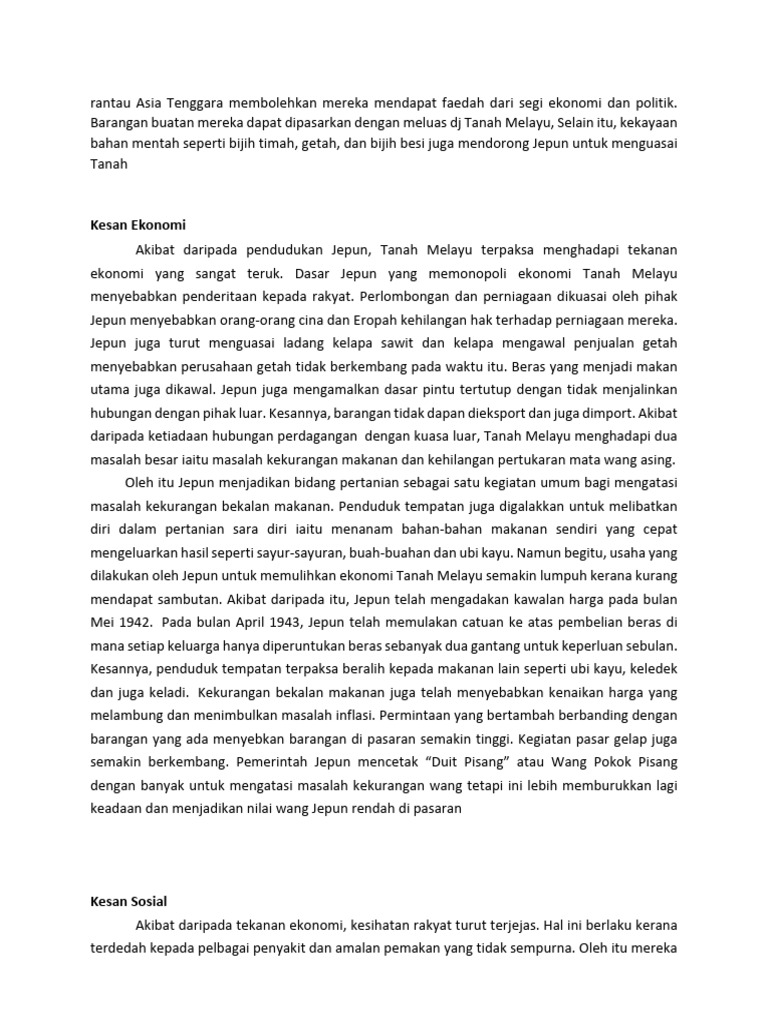 Pendudukan Jepun | PDF