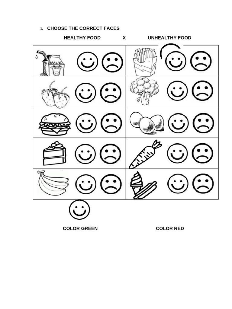 Healthy and Unhealthy Food Fun Activities Games - 143727 | PDF