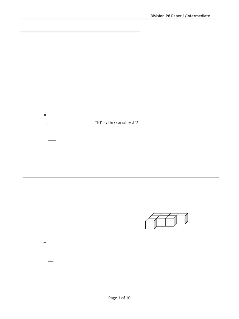 P6 Intermediate Maths Exam Paper | PDF | Area | Length