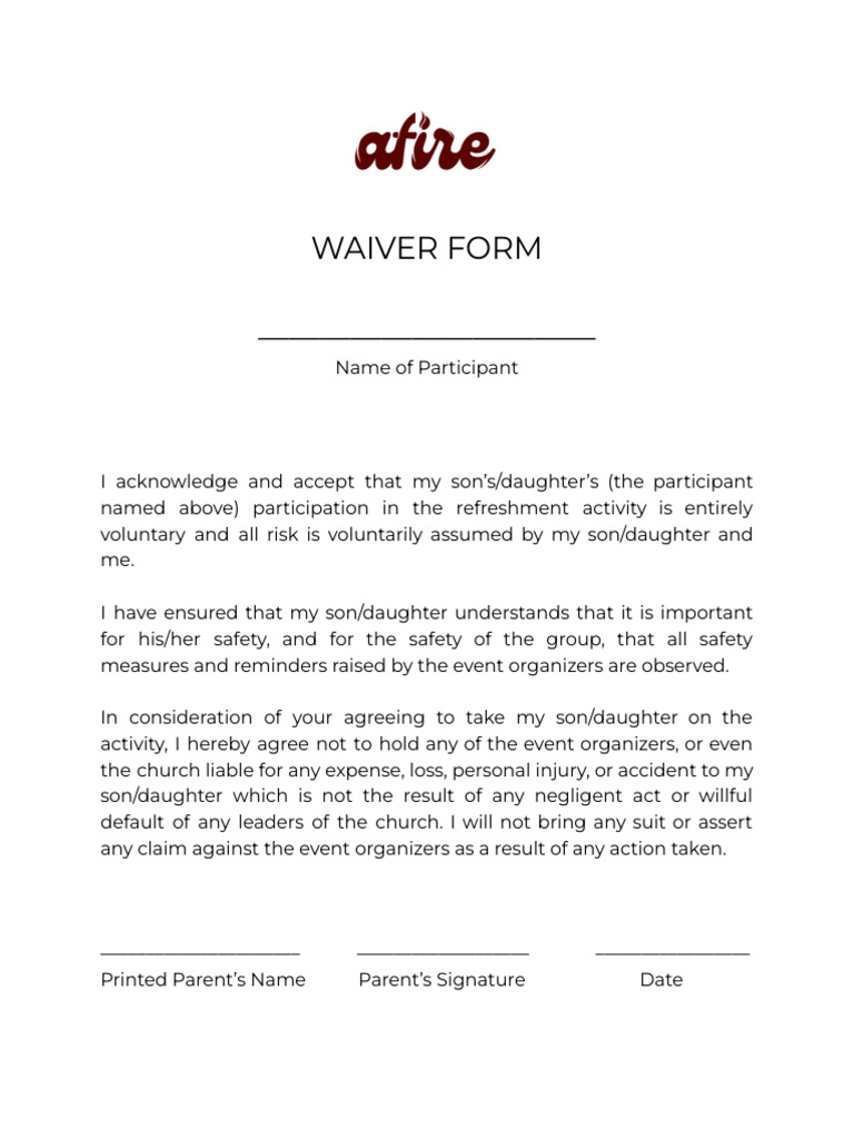 Waiver Form | PDF
