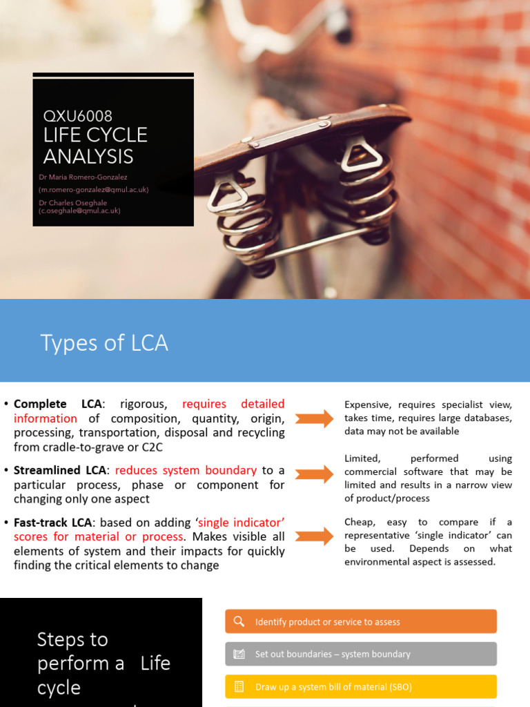 Week 3 - Introduction To LCA | PDF | Life Cycle Assessment | Economy And The Environment