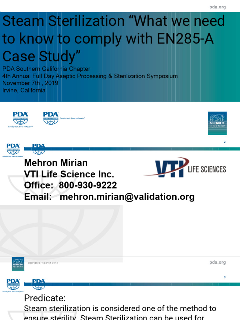 Steam Sterilization What We Need to Know to Comply With En285 a Case ...