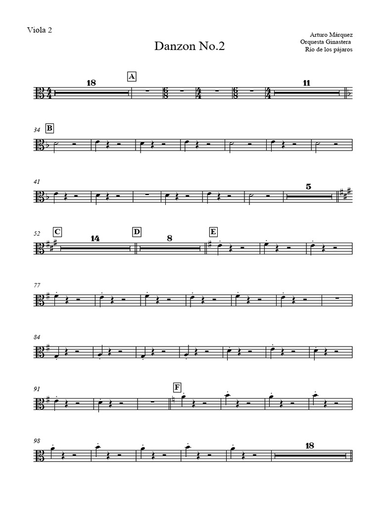 Viola 2 - Danzón N2 | PDF