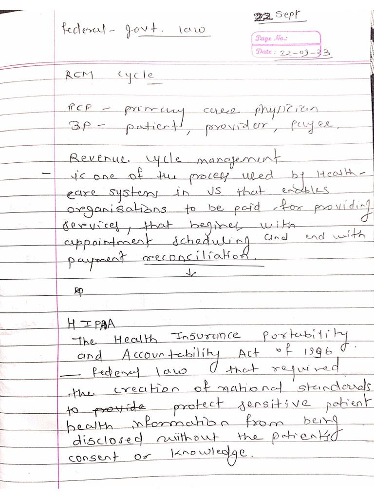 Medical Billing Notes Handwritten | PDF