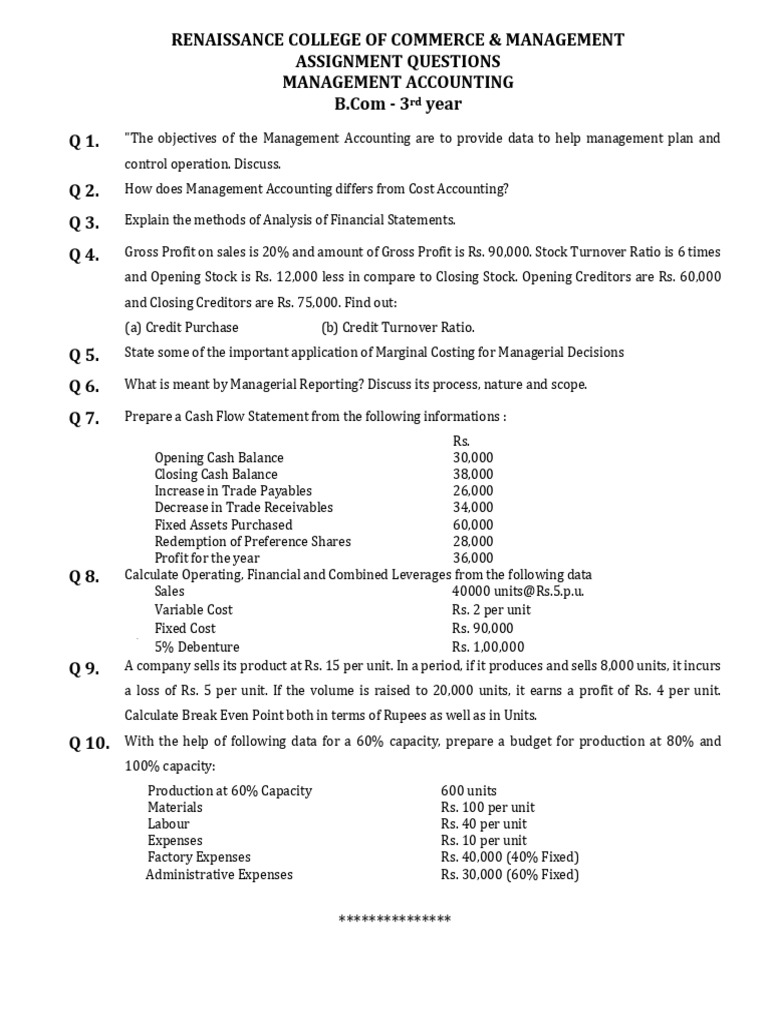 3rd Year Assignment Question | PDF | Entrepreneurship | Budget
