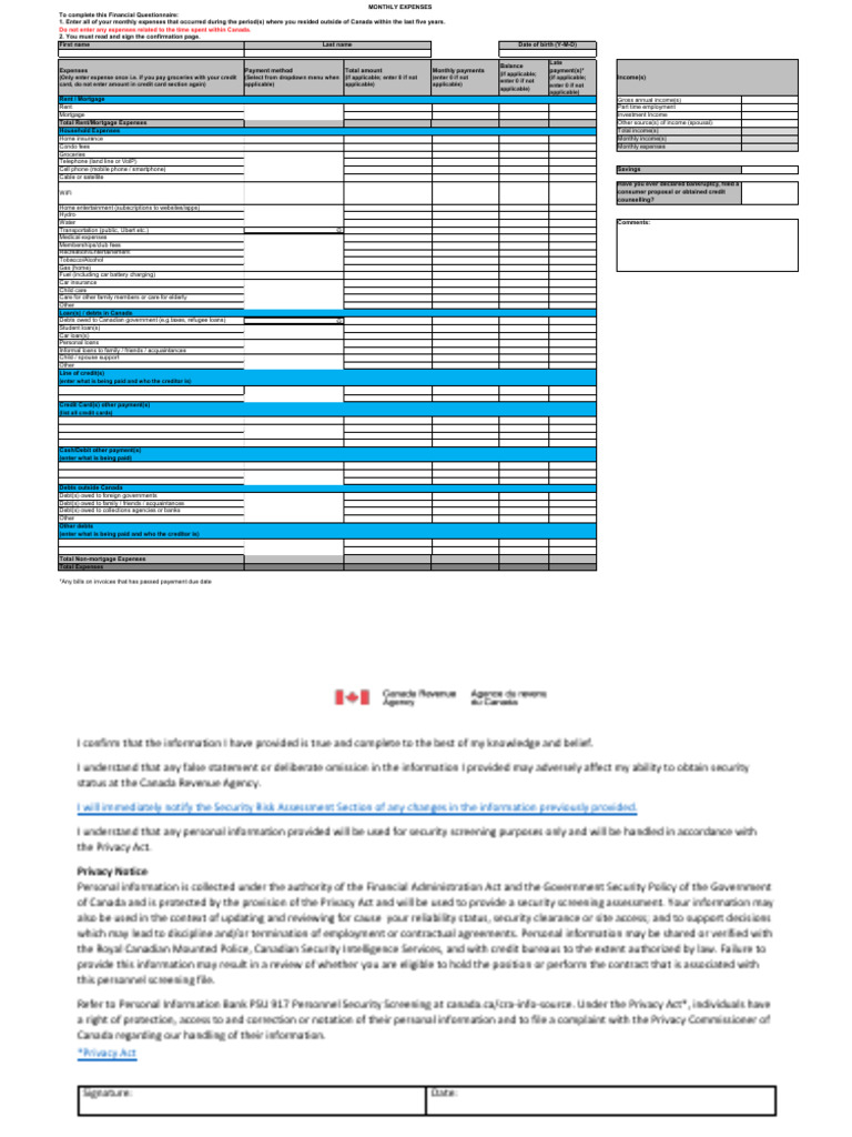 Financial Questionnaire 2 | PDF | Debt | Loans