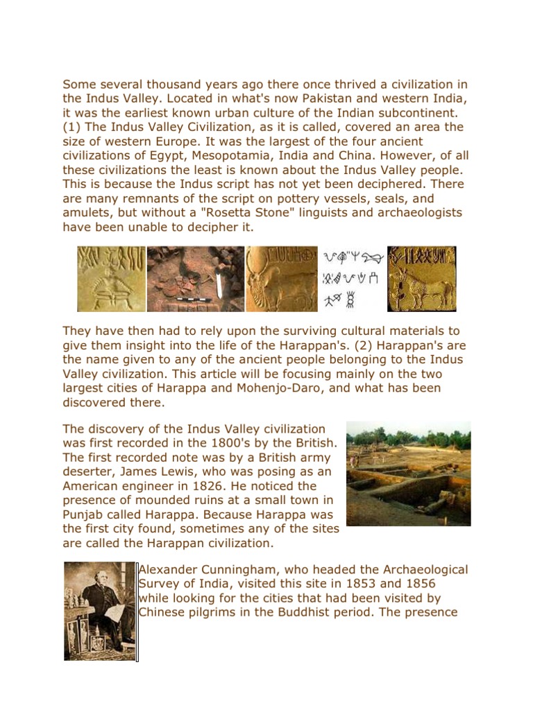 Some Several Thousand Years Ago There Once Thrived a Civilization in ...