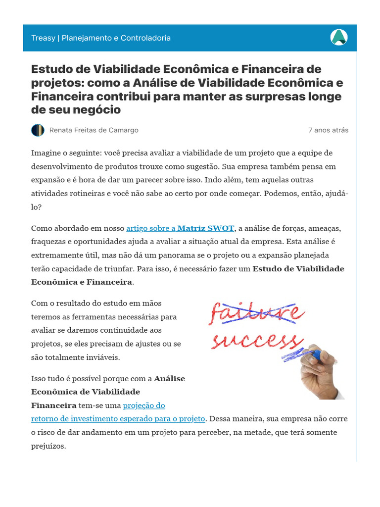 Estudo de Viabilidade Econômica e Financeira | PDF | Valor Presente ...