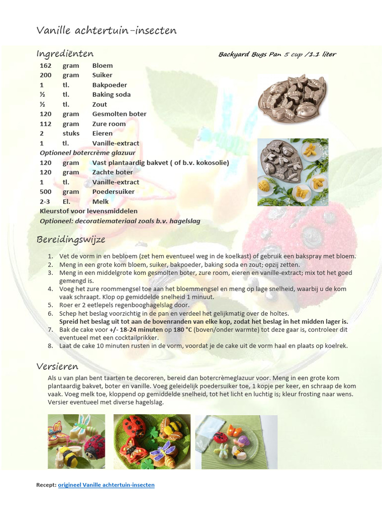 NW 5 Cup Backyard Bugs Pan 1.1 Liter - Vanille Achtertuin-Insecten | PDF