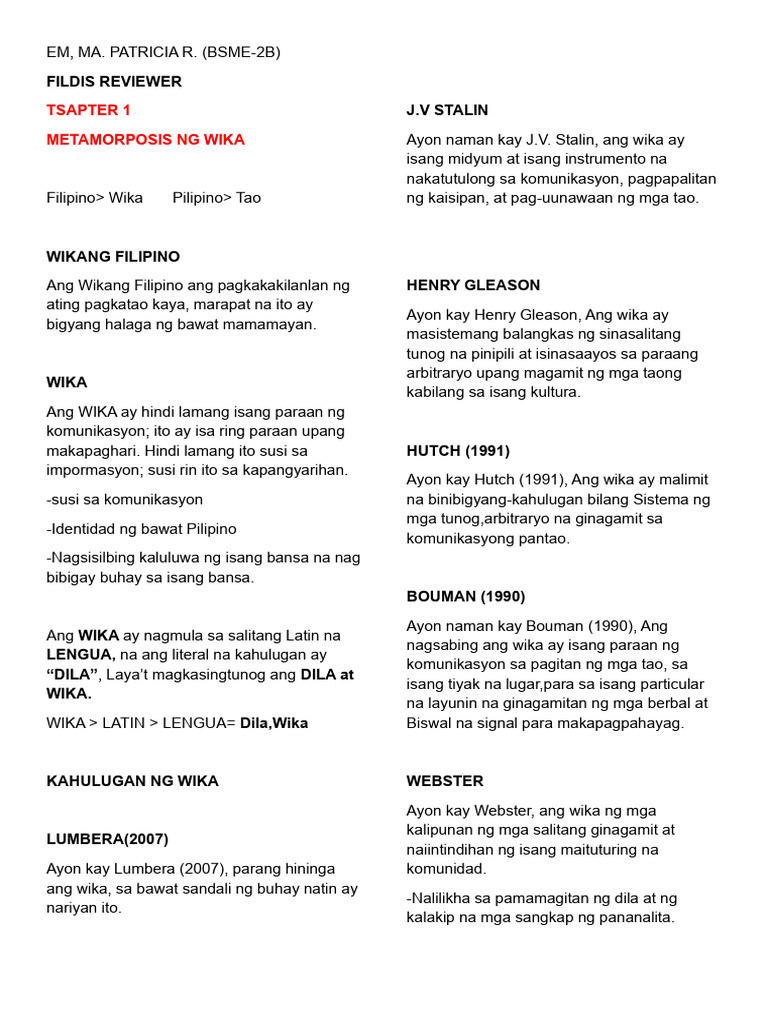 FILDIS REVIEWER(LONGTEST) | PDF