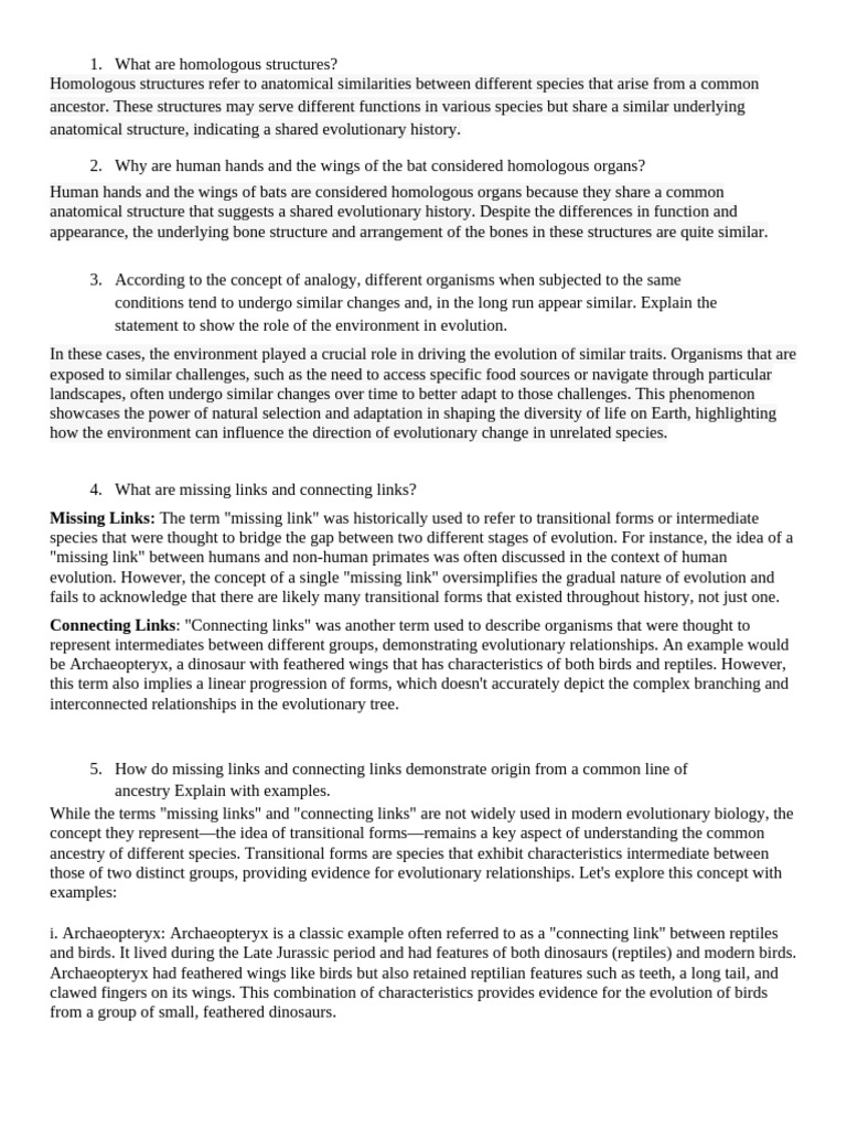 Evidence of Common Ancestry | PDF | Evolution | Fossil