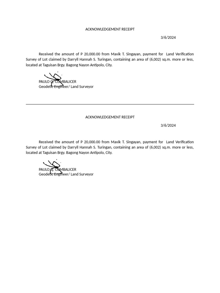 Acknowledgement Receipt | PDF