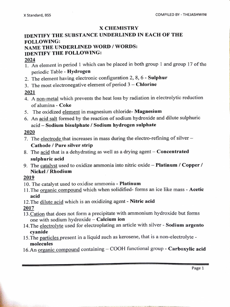 X Chem Identify The Substance | PDF | Chemical Reactions | Acid