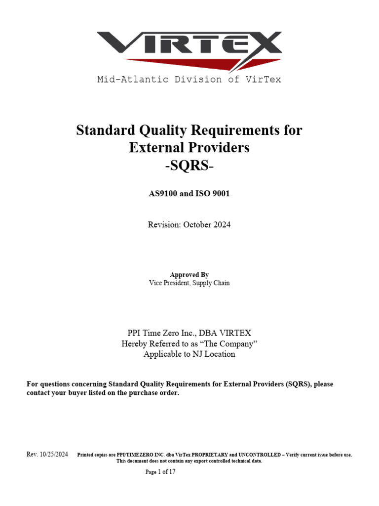 Standard Quality Requirements for Providers | PDF | Specification ...