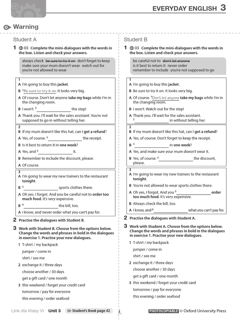 Link L6 U3 Everyday English Ws | PDF