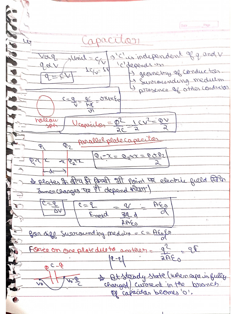 Capacitor Short Notes | PDF