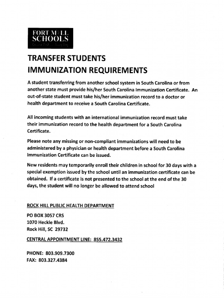 SC Immunization Info | PDF