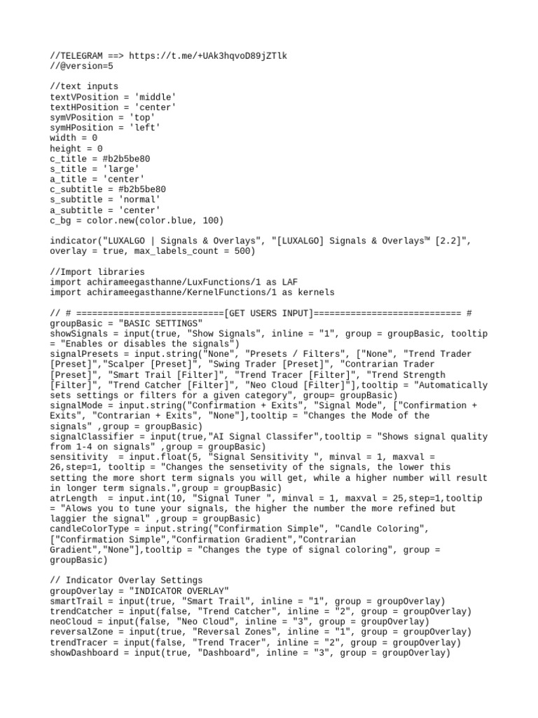 LUXALGO - Signals & Overlays | PDF