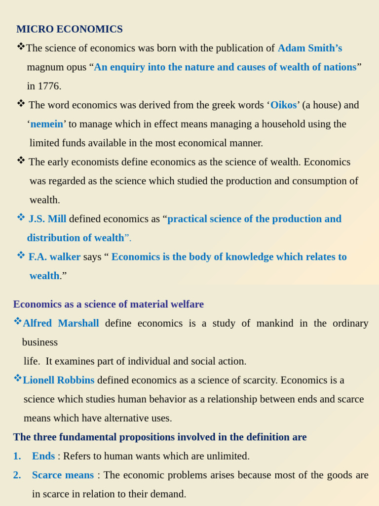 Lecture 1-2 - Micro Economics | PDF | Economics | Microeconomics