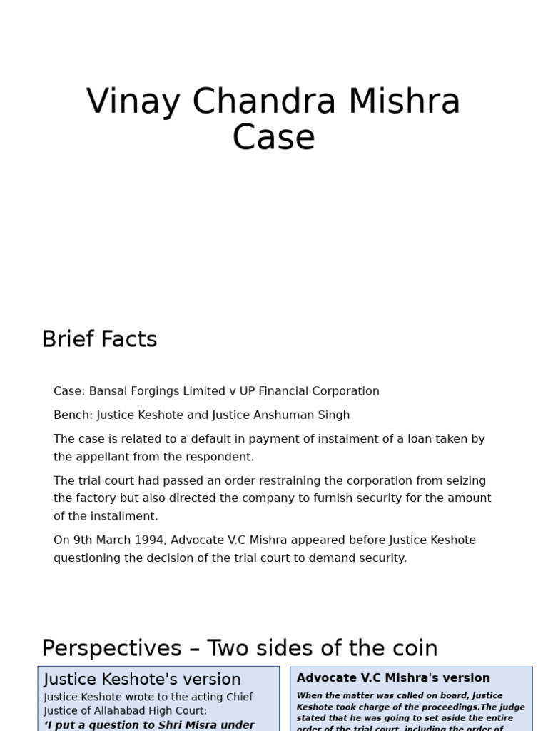 Vinay Chandra Mishra's Case | PDF | Contempt Of Court | Supreme Court ...
