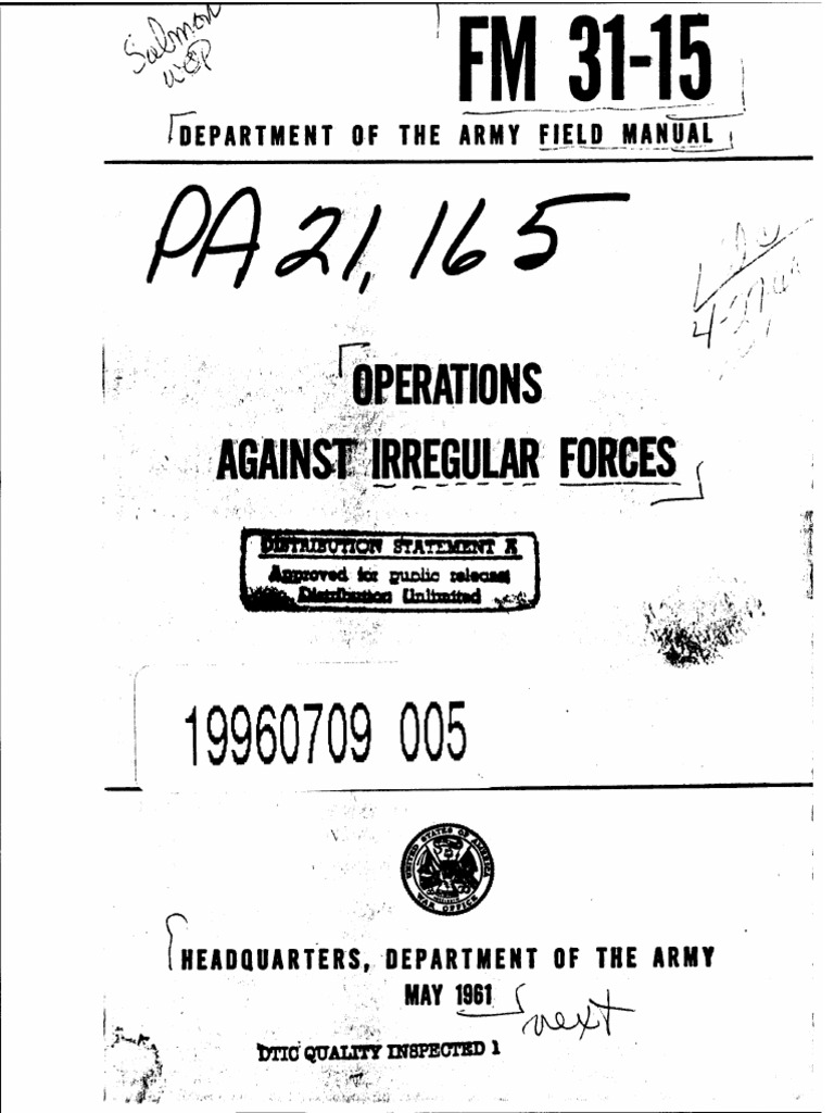 ADA310713 | PDF | Guerrilla Warfare | Irregular Military