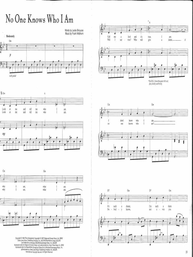 J&H - No One Knows Who I Am | PDF