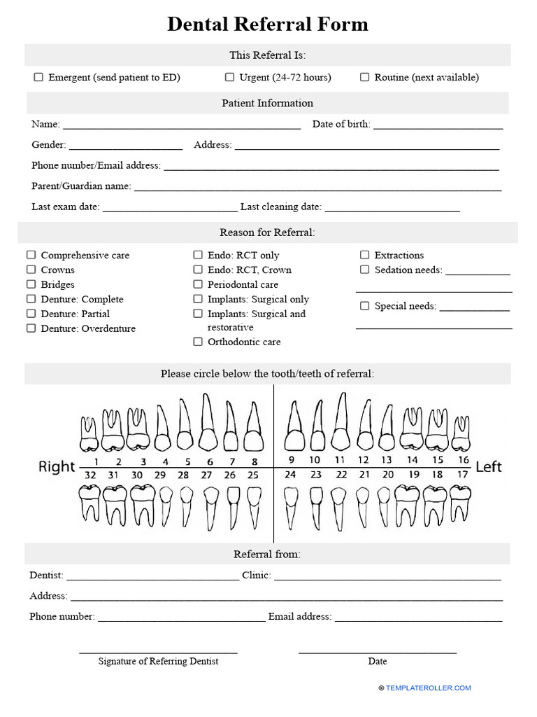 Dental Referral Form Template | PDF
