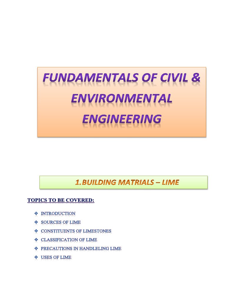 Lime in Civil Engineering: Uses & Types | PDF | Lime (Material ...