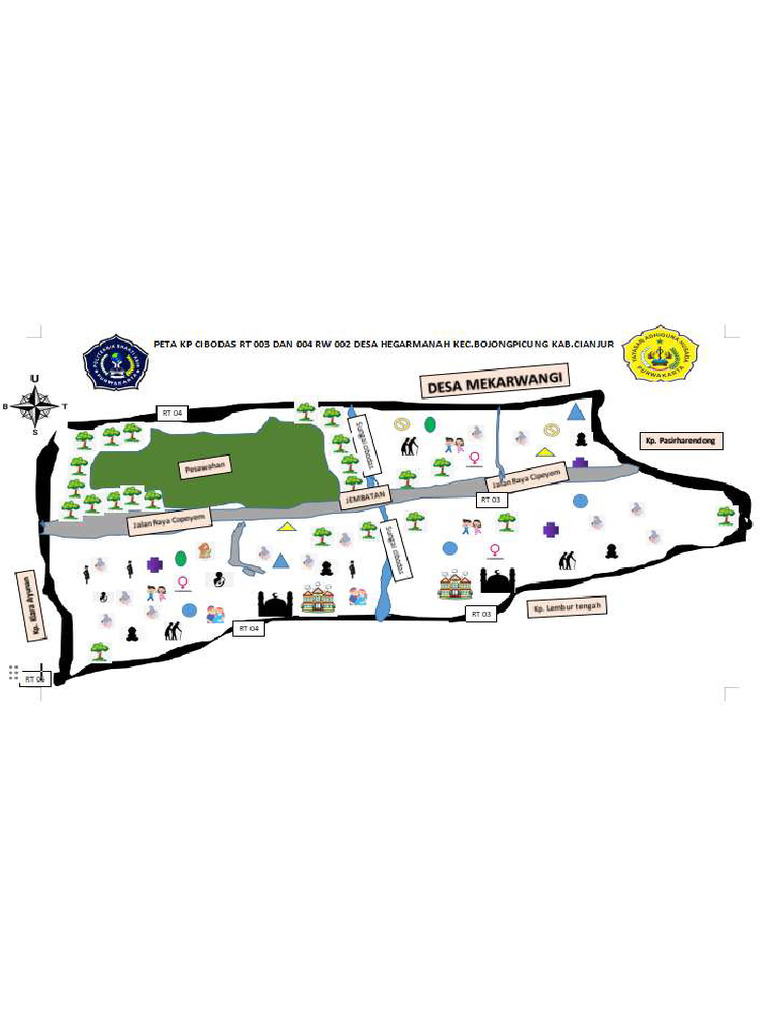 Peta KP - Cibodas RT 003 RW 004 Desa Hegarmanah Kec - Bojongpicung | PDF