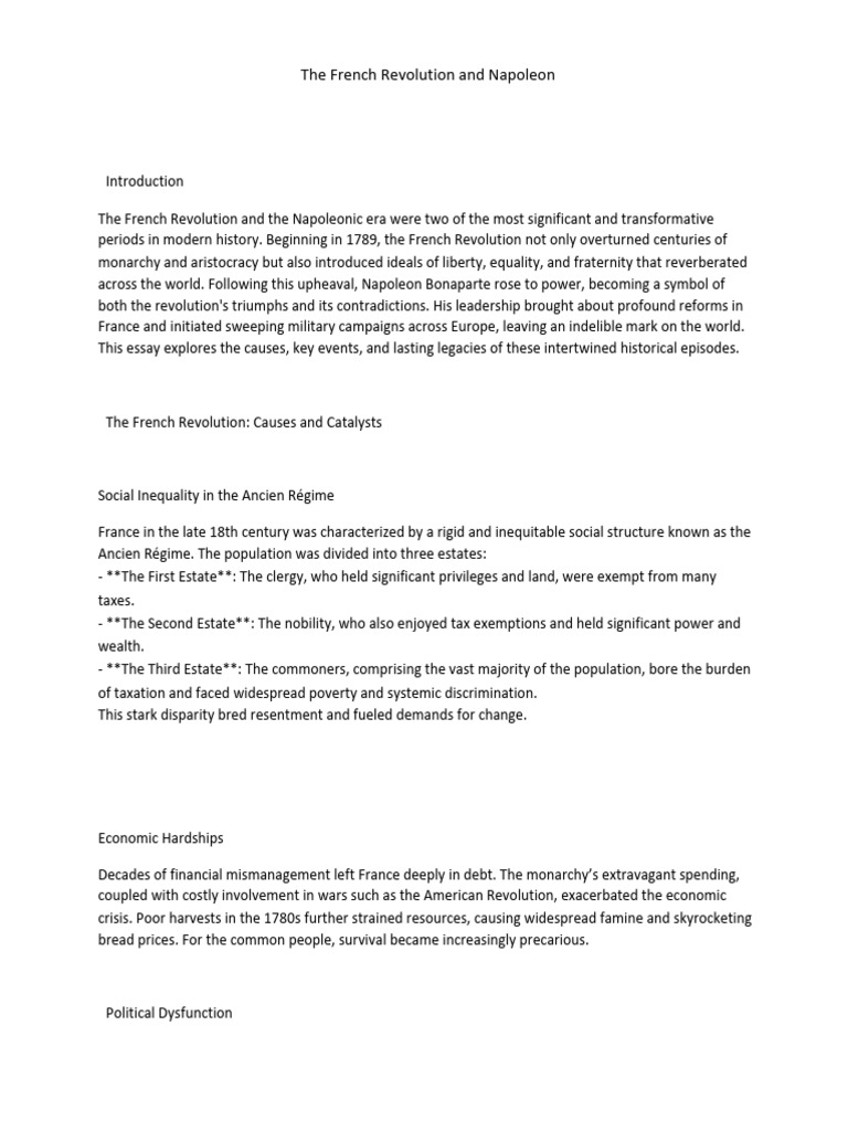 The French Revolution and Napoleon | PDF | Napoleon | French Revolution