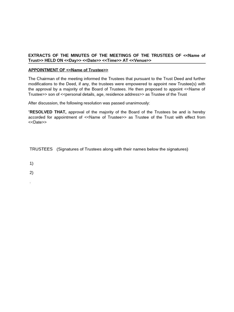 Trustee Appointment Meeting Minutes | PDF