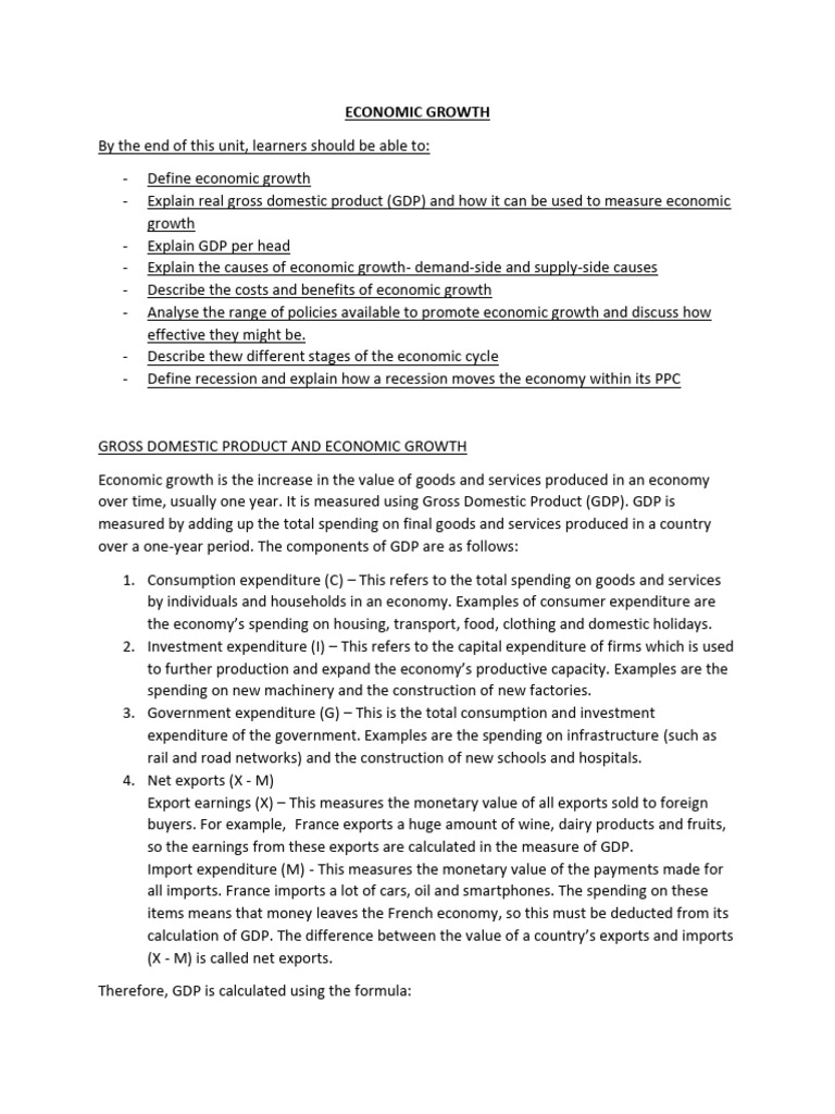 Understanding Economic Growth and Recession | PDF | Gross Domestic ...