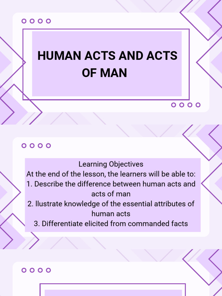 Human Acts vs. Acts of Man Explained | PDF | Dignity | Knowledge