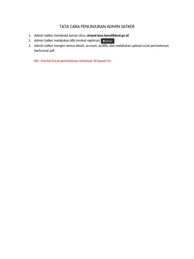 Pendaftaran - Admin Satker SIMPeL - Edited | PDF