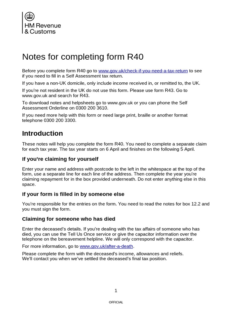 Completing the R40 Tax Refund Form | PDF | Dividend | Taxes
