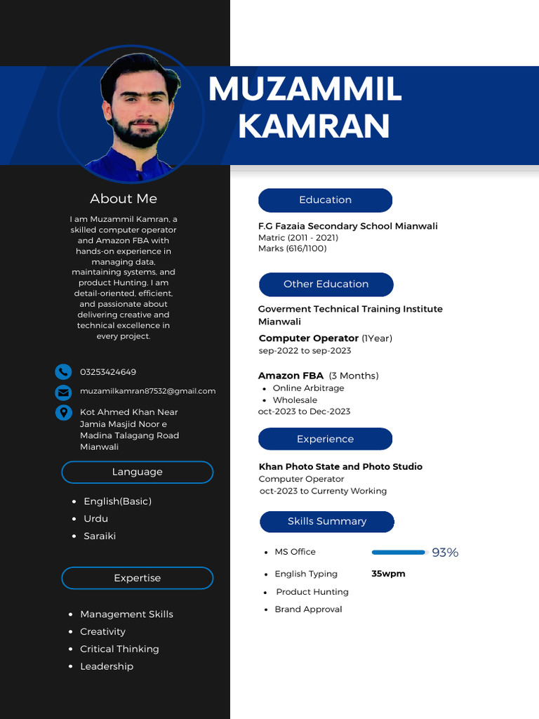 Muzamil Kamran CV | PDF