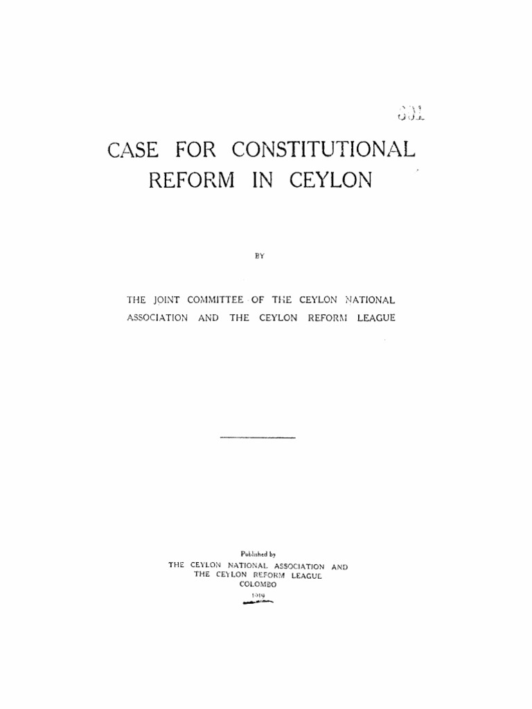 Case For Constitutional Reform - 1919 | PDF