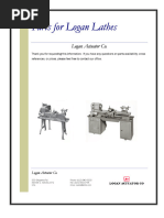 Logan Lathe Model 820 Manual | PDF | Machine Tool | Machines