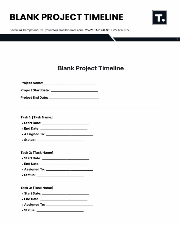 Blank Project Timeline Template | PDF